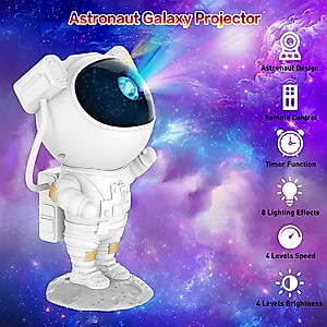 Astronaut Light Projector, Galaxy Projector for Bedroom, Star Projector with Moon Lamp, LED Nebula Night Light