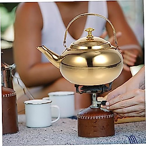 1pc Stainless Steel Exquisite Pot Water Kettle Portable Stove Coffee Pot Portable Espresso Machine Household Teakettle Portable Heater Gas Practical Tea Kettle Portable Teakettle PAMINGONO