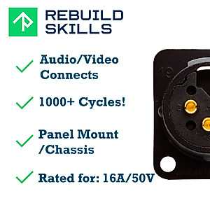 Neutrik NC3MD-L-BAG-1 3-Pin M PNL MT XLR, Black - 4pk