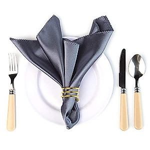 Jofefe 6Pcs Gold Napkin Rings Round Napkin Holders Buckles for Wedding, Dinner Party, Table Decorations