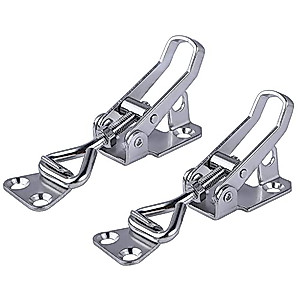 Pebbly Beach 2 Pcs Adjustable Toggle Clamp Latch,Heavy Duty Stainless Steel Padlock Latch 360Lbs Holding Capacity Lock Latches Multipurpose