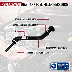Gas Tank Fuel Filler Neck Hose - Compatible with Ford Ranger, Mazda B2300, B3000, B4000 1993-1997 Non-Flareside and Splash Model - Replaces F47Z9034P, AL5Z9034C, F47Z9034