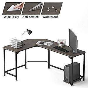 Weehom L Shaped Desk Corner Gaming Computer Desks for Home Office PC Workstation Study Writing Work Gamer Table, Easy to Assemble