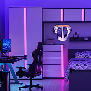 Universal Fit VR Wall Mount Fits for Oculus Quest/Quest 2/Rift/Rift S/Valve Index/HTC VIVA,HP Reverb G2, Elegant VR Gaming Headsts Storage Hanger,Controller Stand Hook for,Natural Wood Color