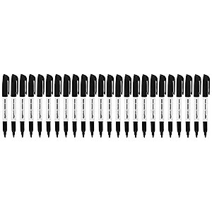 Amazon Basics Fine Point Tip Permanent Markers, Black, 24-Pack