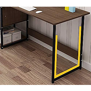 Modern Computer Desk with Bookshelf,Writing Desk with 2 Drawers Corner Tower Shelves Home Office Workstation Desk for Small Space