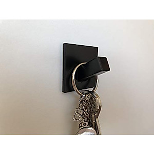 Generic Model Square,Towel Hooks Pack of 4 Towel Holder Wall Hooks Self-Adhesive Hooks Made of Stainless Steel No Drilling Rustproof Ideal for Bathroom Toilet Kitchen Office Matte Black