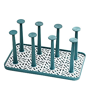Veemoon Dishes Drying Rack Cup Drain Tray Mug Drainboard: Glass Drying Tray Mug Drain Board Wine Glasses Holder Drainer Shelf for Home Living Room Kitchen Multifunctional Shelf Glass Coffee Cup