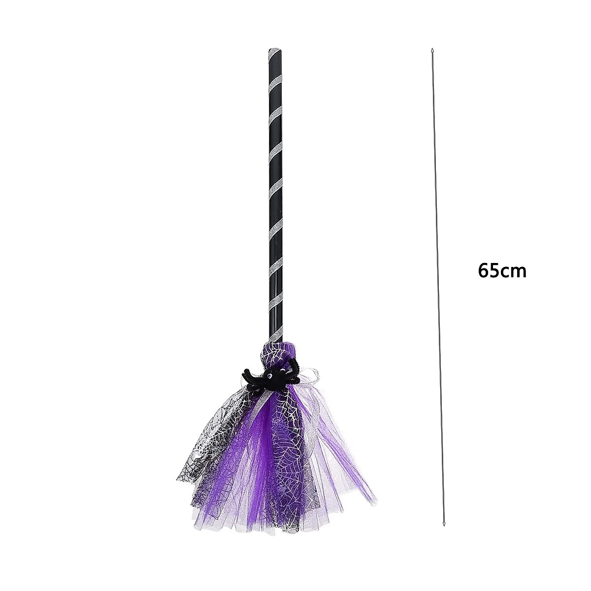 BinaryABC Halloween Witches Broom Plastic Spider Broom Witch Broomstick,Halloween Witch Decoration Props,Witch Costume Accessories,Halloween Supplies