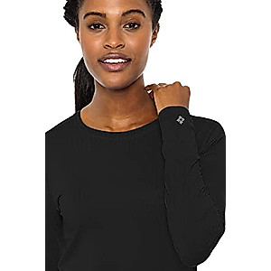 Med Couture Women's 'Activate' Performance Long Sleeve Knit Tee, Black, Large
