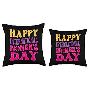 Happy International Women's Day Women Pride Gifts Happy International Day 2023 Women 8 March Pride Throw Pillow, 18x18, Multicolor