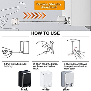 FFUWERG Retractable Clothesline Laundry Line Outdoor Indoor Cord Portable Travel Wall Mounted Space-Saver Single Rope String Clothes Drying Rack for Balcony Bathroom White