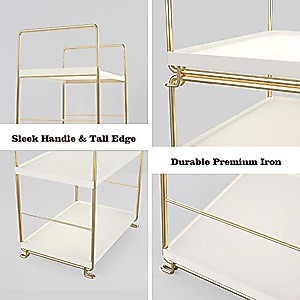 kaileyouxiangongsi 2-Tier Kitchen Spice Rack - Freestanding Stackable Organizer Shelf - Bathroom Organizer Countertop Storage Shelf - Cosmetic Organizer Holder- Square Standing Rack (Golden)