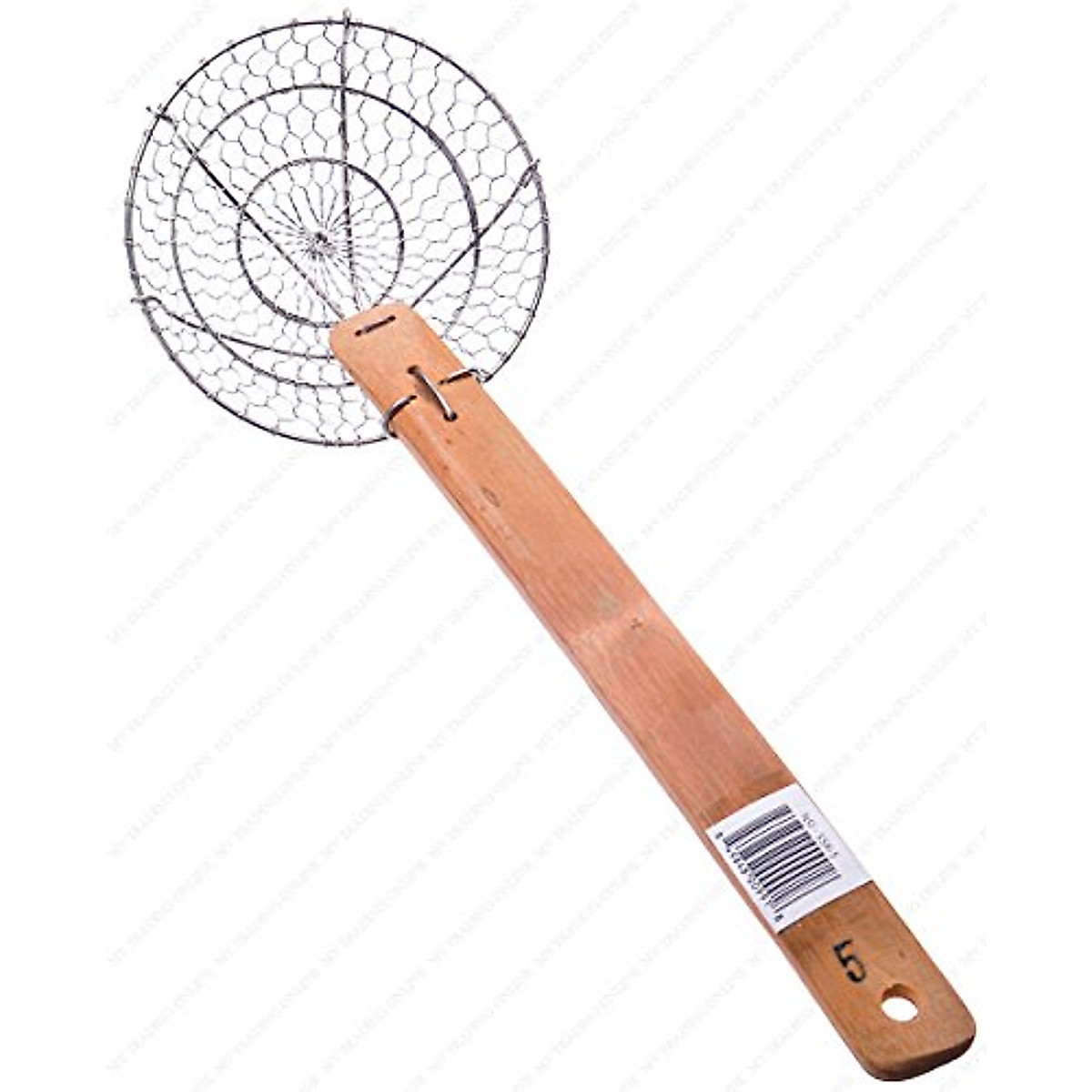 M.V. Trading SSK4 Stainless Steel Asian Spider Skimmer Strainer with Bamboo Handle, 4-Inches