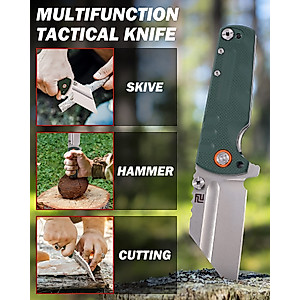 ARTISANCUTLERY Tactical Knife Proponent Folding Knife D2 Steel Blade with G10 Handle Fixed Blade EDC Knife for Hunting,Camping and Outdoor 1820P Green