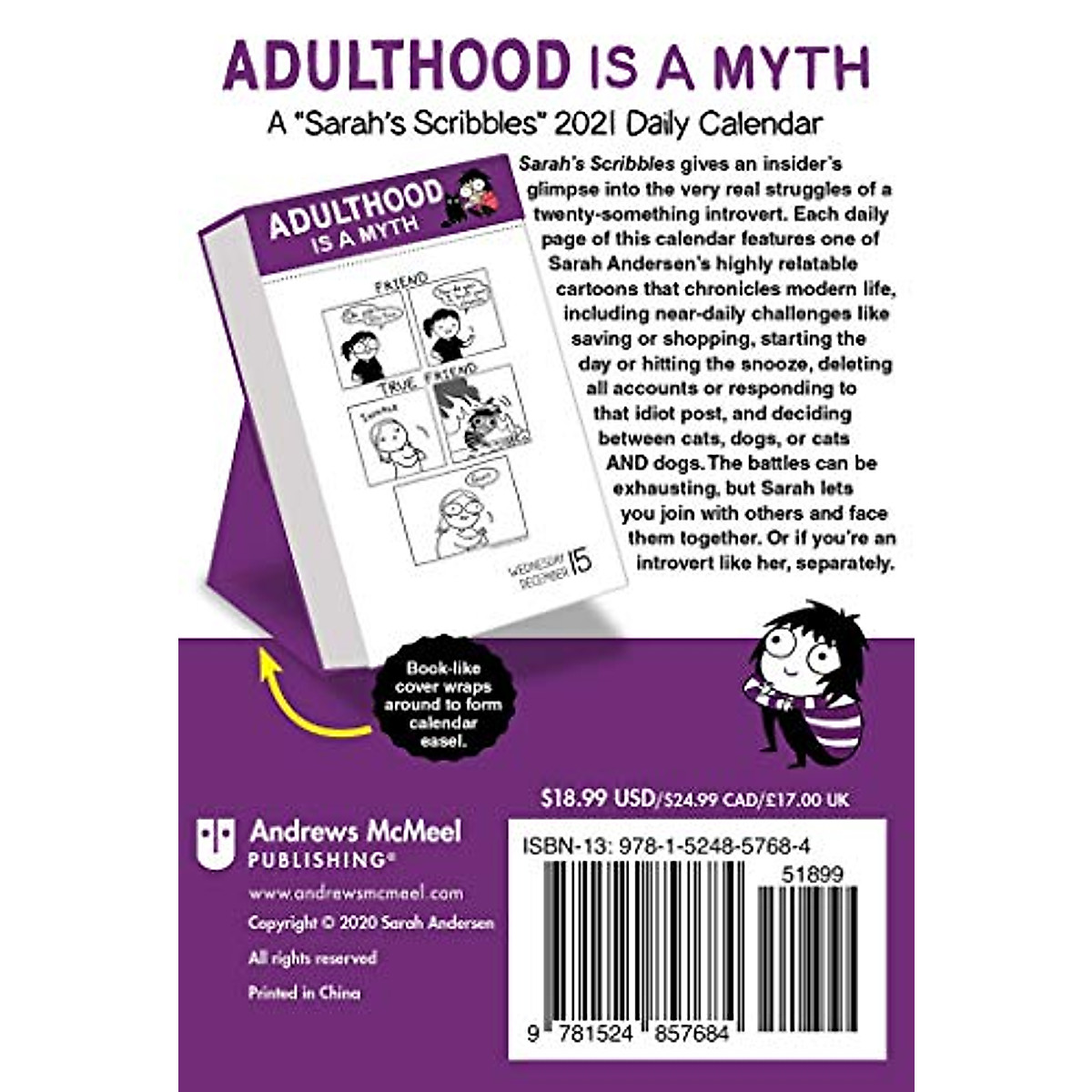 Sarah's Scribbles 2021 Deluxe Day-to-Day Calendar: Adulthood Is a Myth