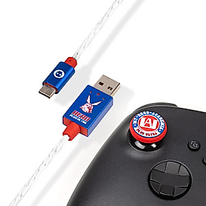 Numskull Official My Hero Academia LED USB Type-C Cable and Thumb Stick Grips 1.5m - Compatible with Xbox Series X|S, PlayStation 5, Nintendo Switch