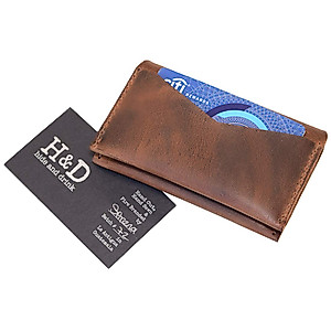 Hide & Drink, Leather Multiple Card Organizer, Holds Up to 12 Cards/Pouch/Wallet/Case/Stylish/Accessories, Handmade :: Bourbon Brown