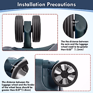 YUBIRD 8-Spinner Wheels Suitcase Cover, Silicone Luggage Protector, Black