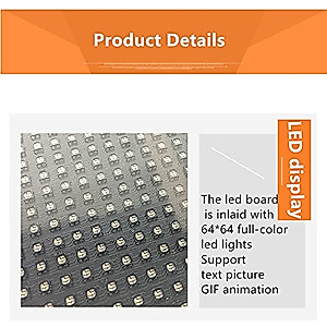 11inch P3 Full Color 64*64 Pixel Bluetooth Programmable Flexible Led Module Matrix Sign Panel For shop Bar Diy T-shirt Backpack
