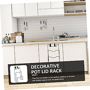 SWOOMEY Pot Lid Organizer, Wall Mounted, Metal, Black, 20 in x 10 in