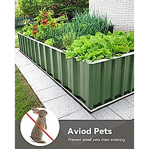 KING BIRD 6x3x1.5ft Galvanized Raised Garden Bed Outdoor Heightened Steel Metal Planter Box for Deep-Rooted Vegetables, Flowers, Large Raised Bed Kit(Green)