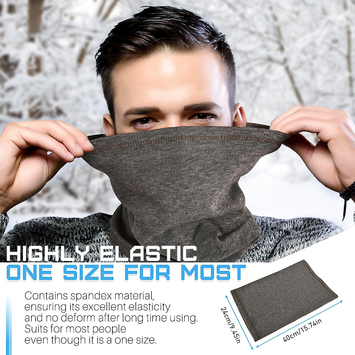 EXski Winter Neck Gaiter Warmer, Soft Fleece Face Mask Scarf for Cold Weather Skiing Cycling Outdoor Sports 2 Packed