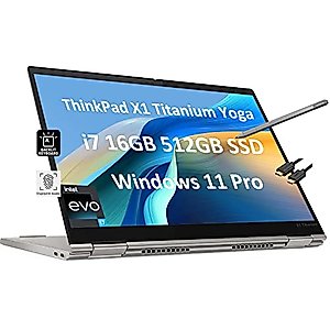 Lenovo ThinkPad X1 Titanium Yoga 2-in-1 Laptop (13.5" QHD Touchscreen, Intel Core i7-1160G7, 16GB RAM, 512GB SSD) Precision Pen, Lightweight, Backlit, FP, Business PC, Win 11 Pro (Renewed)