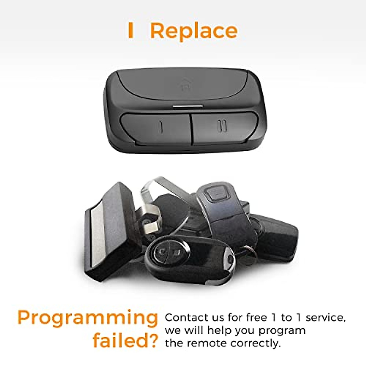 Refoss Universal Garage Door Remote Control, Replacement for Liftmaster Chamberlain 371LM, 373LM, 375LM, 375UT, 971LM, 973LM, 893MAX, KLIK1U, 315MHz, 390MHz, Intellicode Multicode Linear 3089, Black