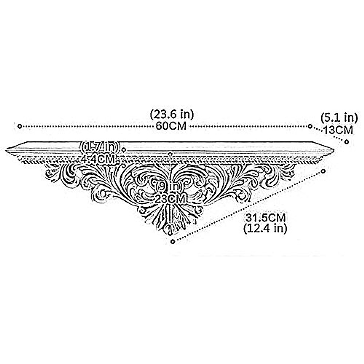 Axdwfd Floating Shelf Floating Shelf, Shelf Living Room Kitchen Shelf Wall Hanging Bracket Wall Decoration Display Stand (Color : Beige)