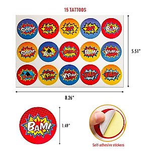 113PCS Superhero Party Favor Supplies -Reusable Drinking straws Masks&Slap Bracelets Candy Bags&Superhero Stickers Gifts for Kids Birthday Superhero Themed Party Favors Birthday Decorations