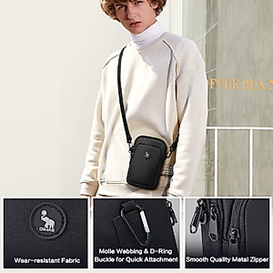 OIWAS Mini Crossbody Bag for Men, Multiple Ways to Carry as Shoulder Waist Pouch Sling Bag for Cell Phone Passport Wallet Mini Messenger Bag Detachable