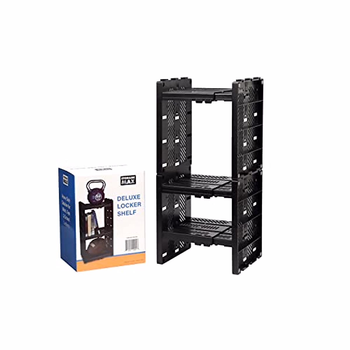 StorageMax Deluxe School Locker Organizer with 3 Adjustable Shelves - Fits Lockers from 8.75" and 12.5" Wide