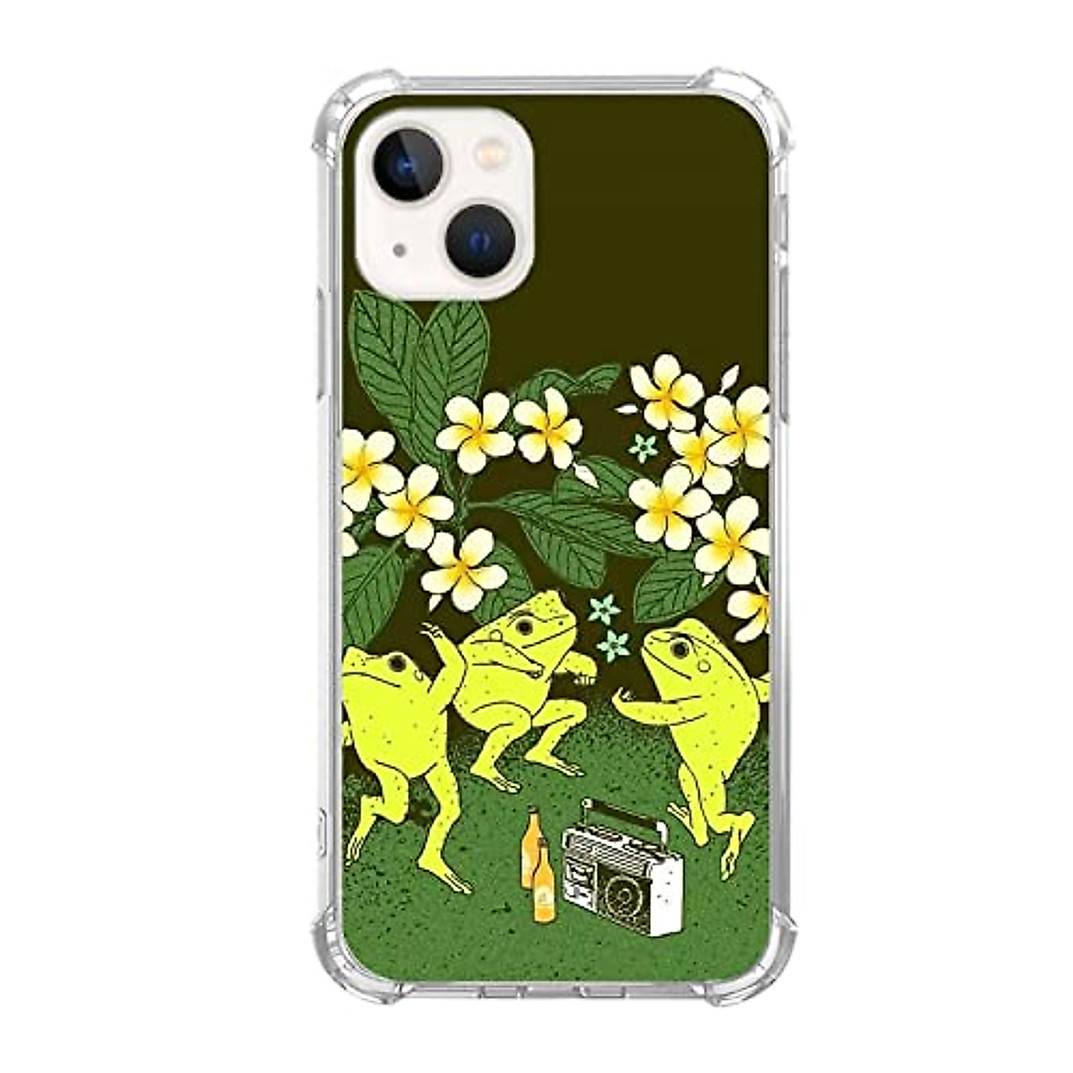 Voisgufley Frogs Dancing Case Compatible with iPhone 13 Mini, Hippie Trippy Frogs Party Case for iPhone 13 Mini for Teens Men and Women, Trendy Cool TPU Bumper Phone Case Cover