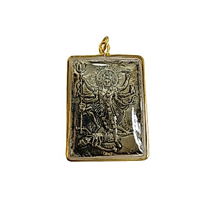 poppip Hindu Goddess MHA Kali Devi U-MA Gold Plated Pendant Protect Destroy Evil harm