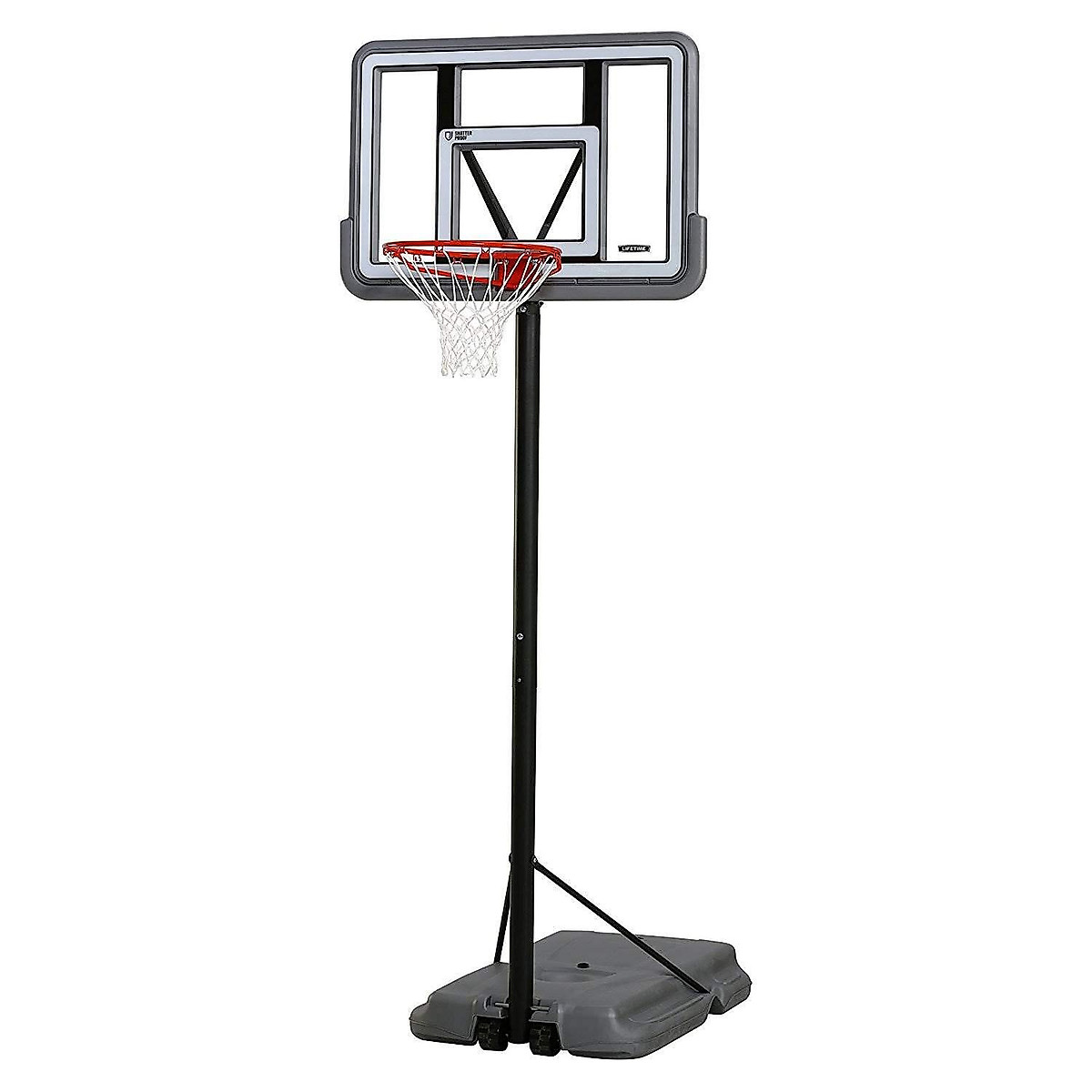 Lifetime 90690 Portable Basketball System, Gray, 44" Polycarbonate Backboard