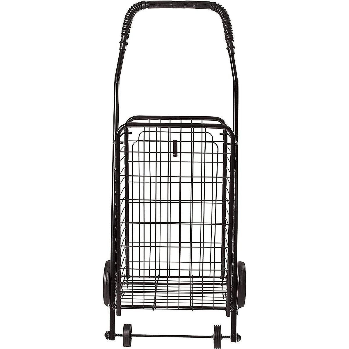 DMI Utility Cart with Wheels to be used as a Shopping Cart, Grocery Cart, Laundry Cart and Stair Climber Cart, Weighs 7.5 Pounds but holds up to 90 Pounds, Compact and Foldable, Black
