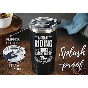Onebttl Riding Instructor Gifts, Riding Instructor Thank You Gifts, 20oz/590ml Stainless Steel Insulated Tumbler with Lid - for Birthday, Christmas