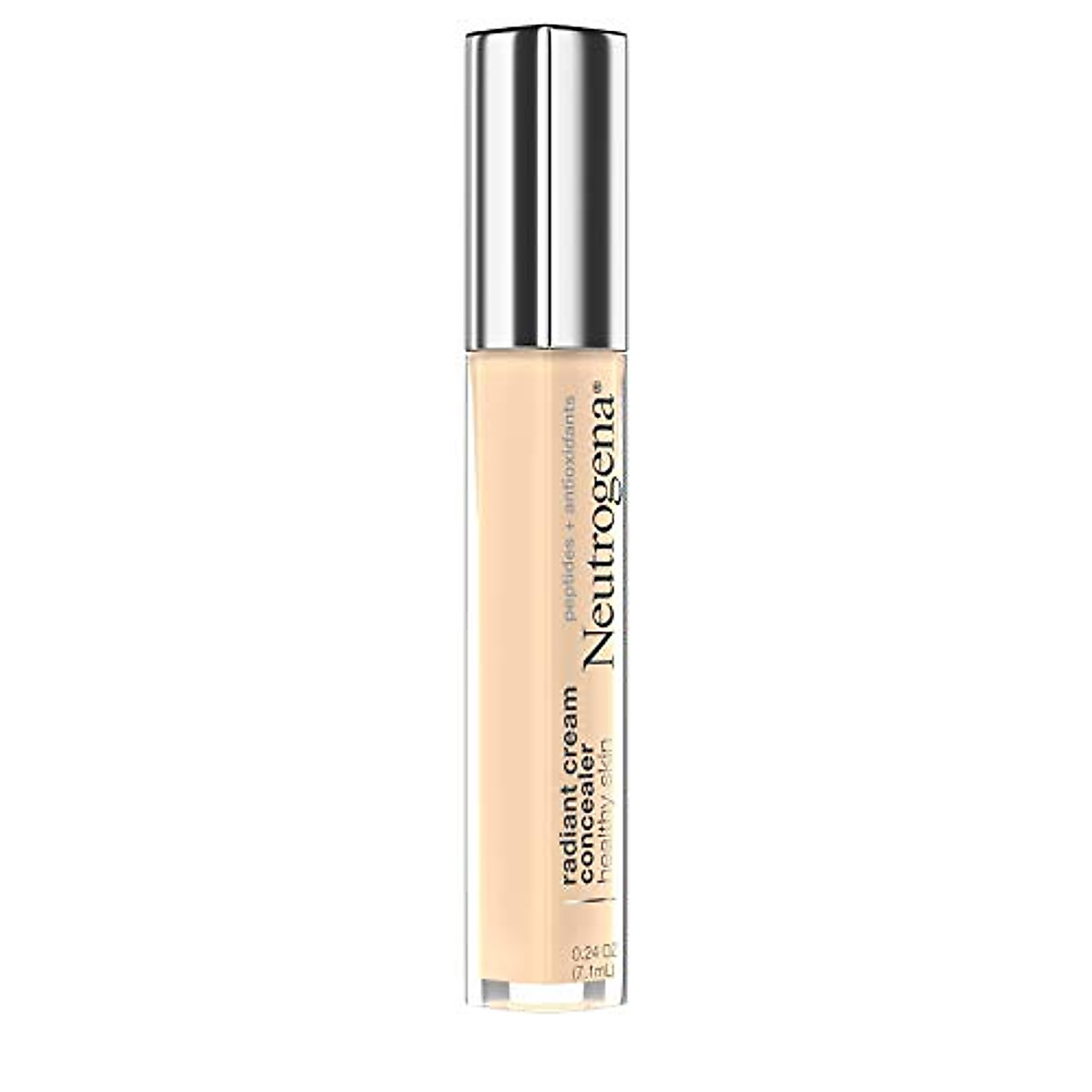 Neutrogena Healthy Skin Radiant Brightening Cream Concealer with Peptides & Vitamin E Antioxidant, Lightweight Perfecting Concealer, Non-Comedogenic, Ivory Light 01 with neutral undertones, 0.24 oz