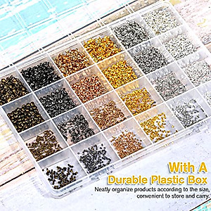 2220 Pieces Crimp Beads for Jewelry Making, Acejoz Knot Covers, Crimp Bead Covers, Crimp Tubes and Wire Guardians with Crimping Pliers for DIY Jewelry Bracelets Necklaces Making