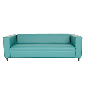 Coast to Coast Sofas Canal Faux Leather Sofa, Modern 3-Seater Sofas Couches for Living Room, Bedroom, Office, and Apartment with Solid Wood Frame