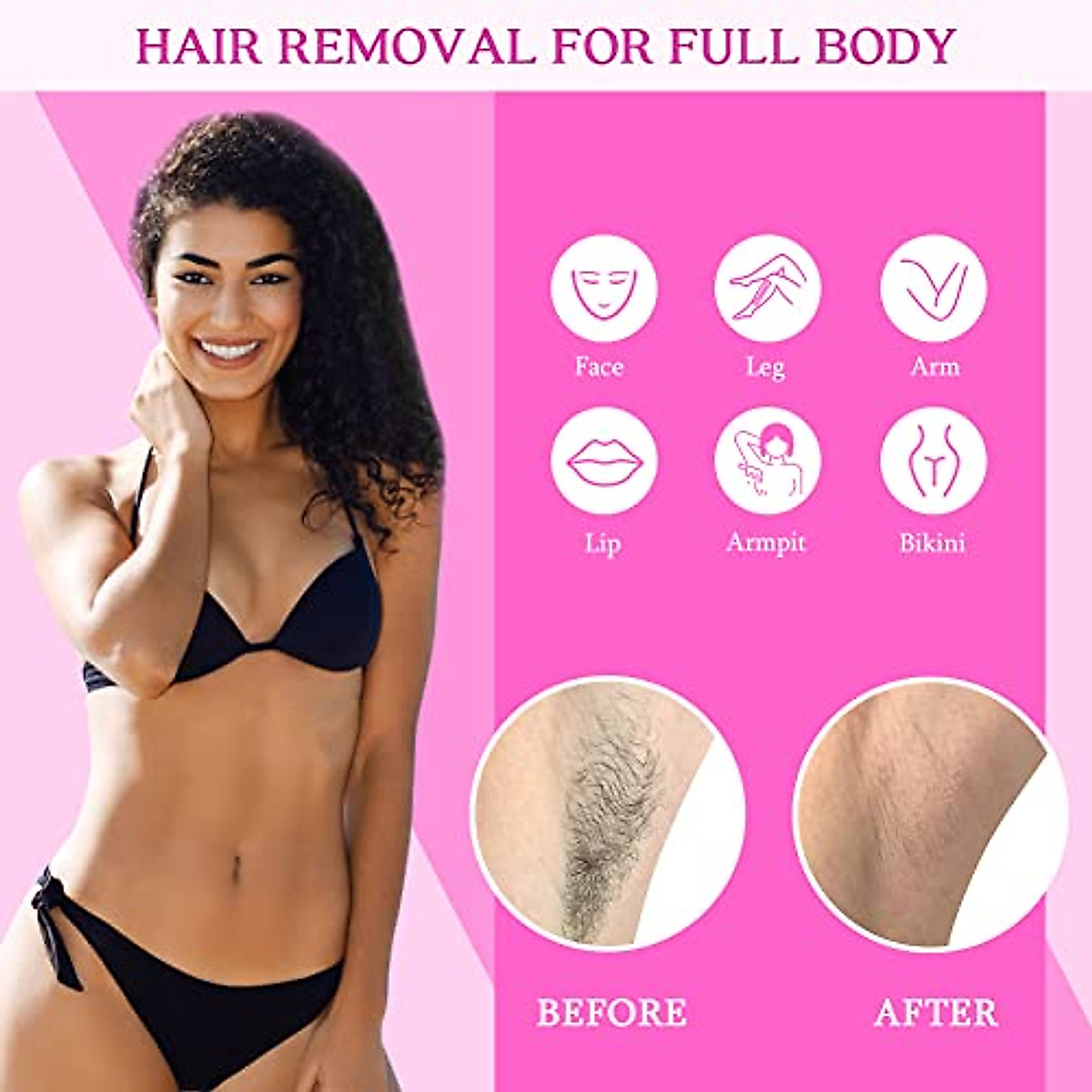 Bestidy Waxing Kit for Women and Men Home Wax Warmer with 5 Pack Hard Wax Beads Hot Wax Hair Removal for Brazilian Body Underarm Bikini Chest Legs Face Eyebrow