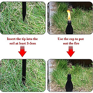 6 Pack Metal Citronella Torches DIKAIDA,Light Torches Garden for Outside 60 inch Flickering Flame Citronella Outdoor Light Torch,Metal Torches for Outside, Camping Patio Pathway Table Torch(Jet Black)