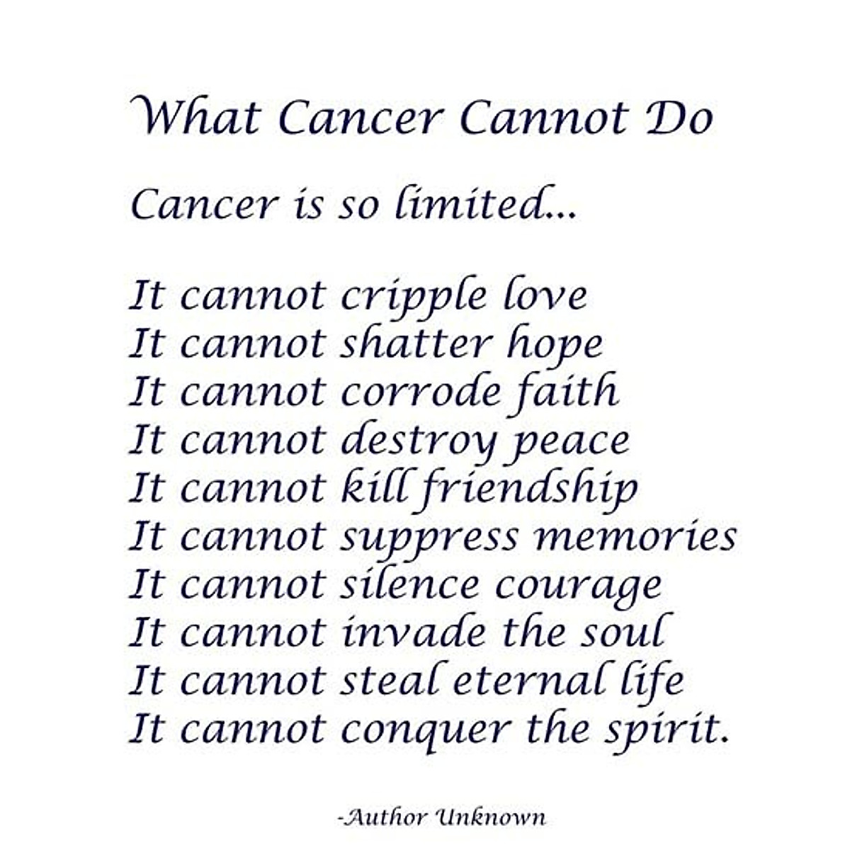 CafePress What Cancer Cannot Do Poem Mug Ceramic Coffee Mug, Tea Cup 11 oz