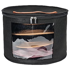 Hat Boxes for Women Storage Hat Box Travel Case Foldable Hat Storage Box with Lids Hat Organizer Cowboy Hat Holder Hat Storage for Various Types of Hats Toys,Black