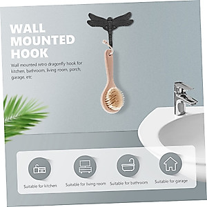 Cabilock Sturdy Iron Crafted Dragonfly Wall Hooks Multipurpose Coat and Hat Hanger Home Decor