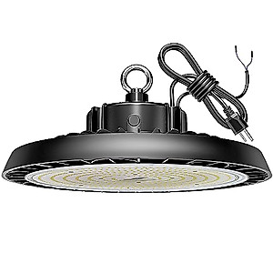 Flakeeper LED High Bay Light 240W 36000 LM with US Plug, Dimmable 1-10V, 5000K, UFO Commercial Industrial Warehouse Workshop Factory Barn Garage Area Lighting Fixture, DLC ETL Listed