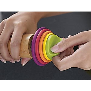 Joseph Joseph Adjustable Rolling Pin with Removable Rings, 13.6", Multi-Color