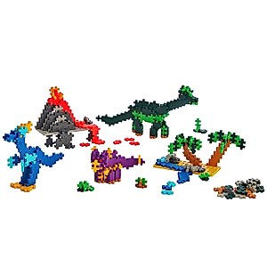 Plus-Plus: Learn to Build - Dinosaurs - 400 Piece Set - 2D & 3D Dino Construction Building STEM Toy, Interlocking Mini Puzzle Blocks, Kids Ages 5+
