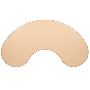 Flash Furniture 35"W x 65"L Half-Moon Natural Plastic Height Adjustable Activity Table Set with 4 Chairs